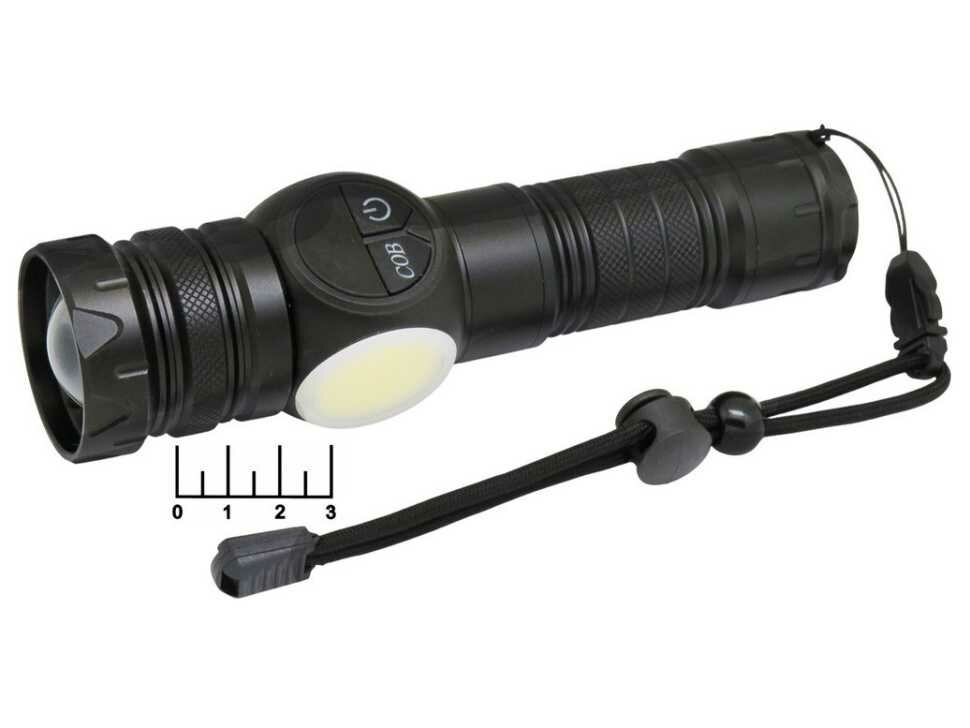 Фонарь 1+1 светодиод COB + красный аккумуляторный Космос KOC812it (з/у Type C)