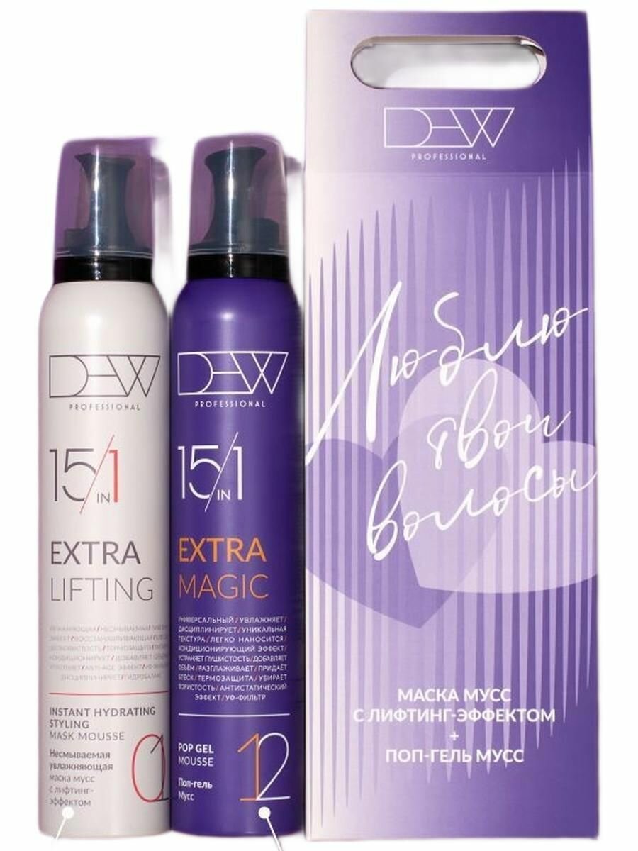 Подарочный набор DEW: Гель-мусс для стайлинга + Маска-мусс для волос