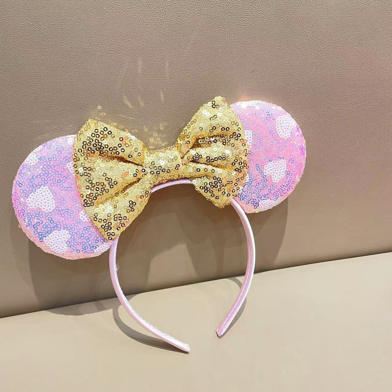 День святого Валентина, повязка на голову с Микки, детская повязка с ушками кролика, бантик, аксессуары для волос, заколка для волос с Микки Маусом