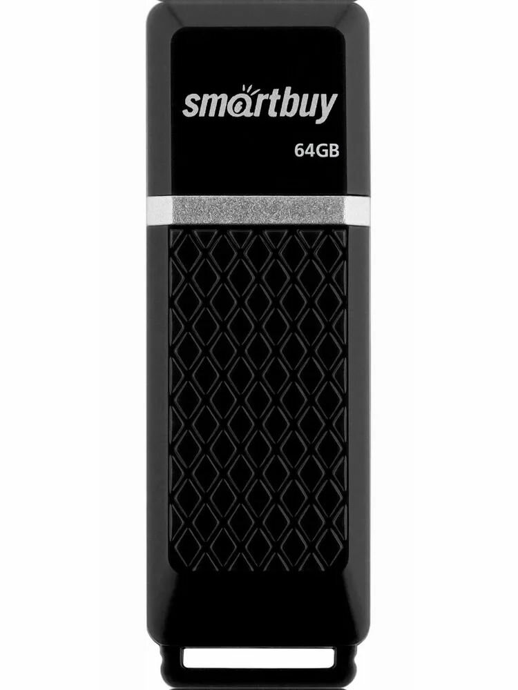 Память USB Flash 64 ГБ SmartBuy Quartz (SB64GBQZ-K) - USB 2.0, до 25 Мб/с, колпачок, пластик