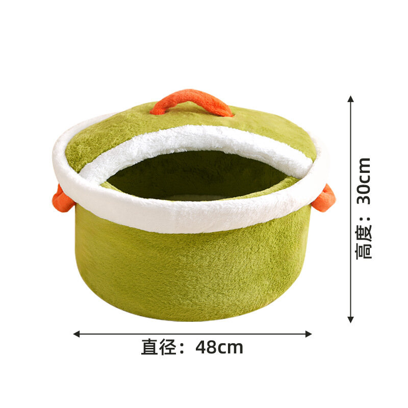 Крышка для кастрюли безопасности интернет-знаменитости, домик для кошек, лежанка для собак, мягкая, удобная, зимняя, теплая, закрытая, безопасная лежанка для кошек, товары для домашних животных