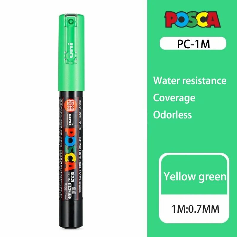 Маркеры Uni Posca PC-1M акриловые Зеленый, PC-1M Yellow green