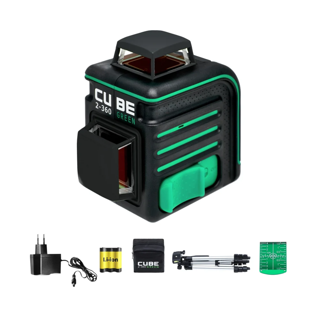 Лазерный уровень ADA Cube 2-360, 2 зеленых лазера, IP54, самовыравнивание, зеленый