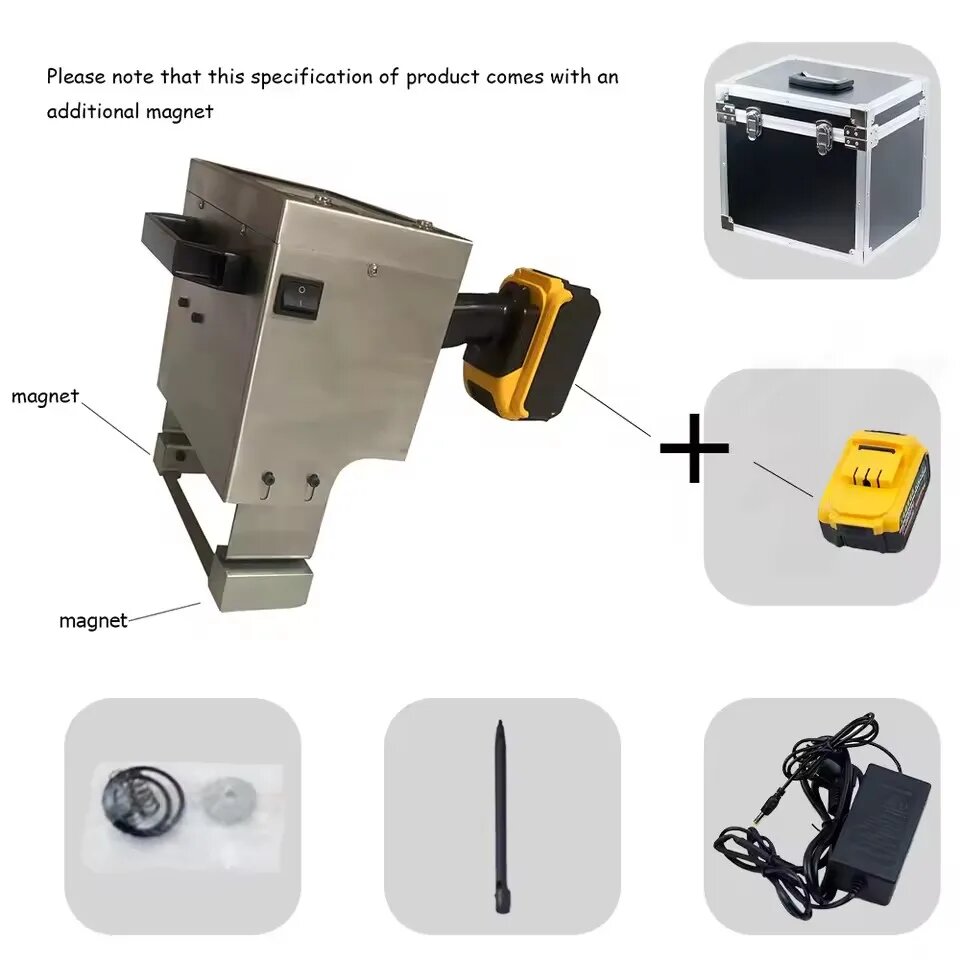 Электрическая маркировочная машинка NNNB SC-30X120YTD, с электромагнитом, ручная, литиевая, сенсорная.