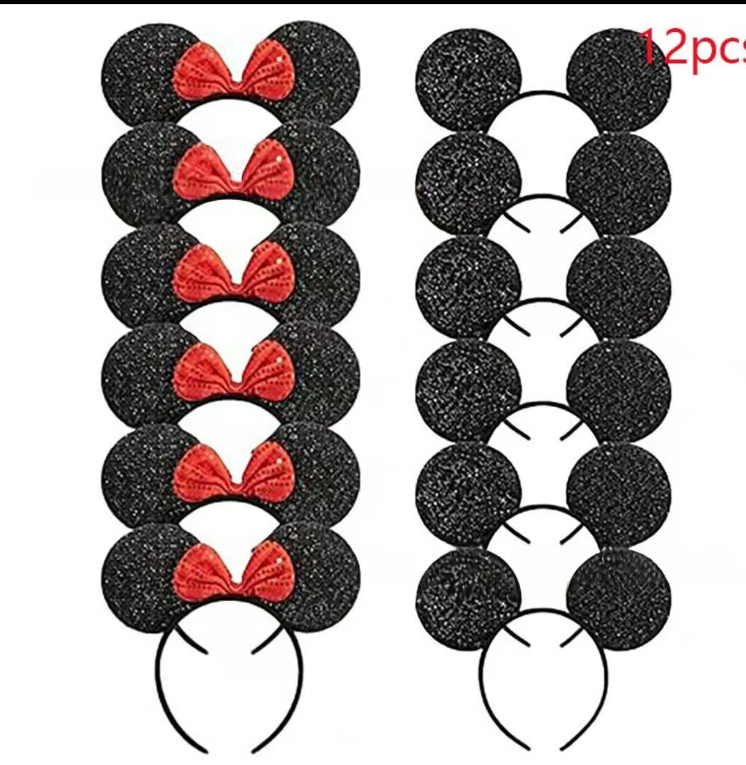 Набор детских повязок на голову с Микки Маусом для девочек, милые повязки с Микки и Минни, черный бант, головные уборы для выступлений