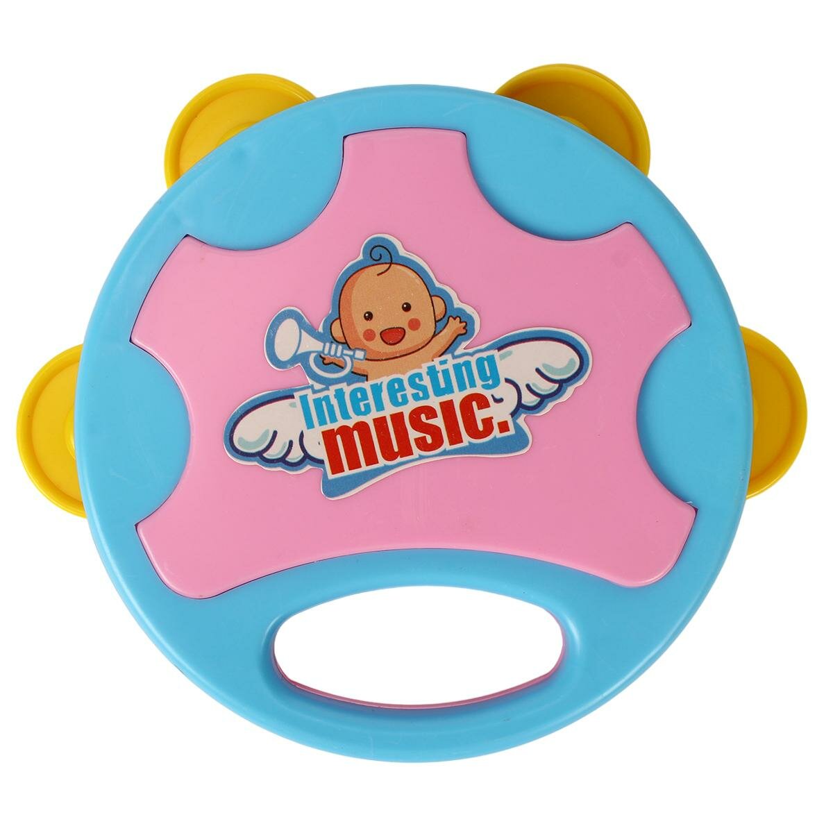 Бубен детский 'Interesting music', диаметр 13см, пластик, голубой/розовый