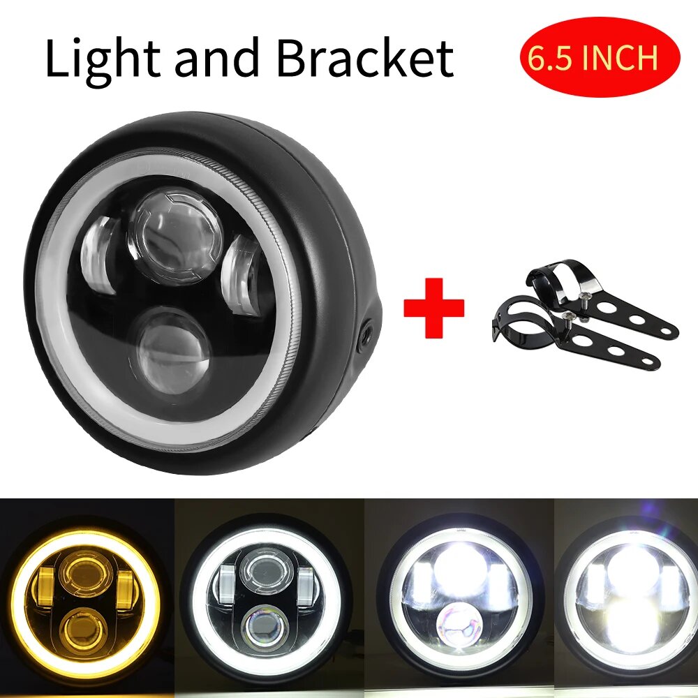 Универсальная 6,5-дюймовая Фара Для Мотоцикла Cafe Racer A set B