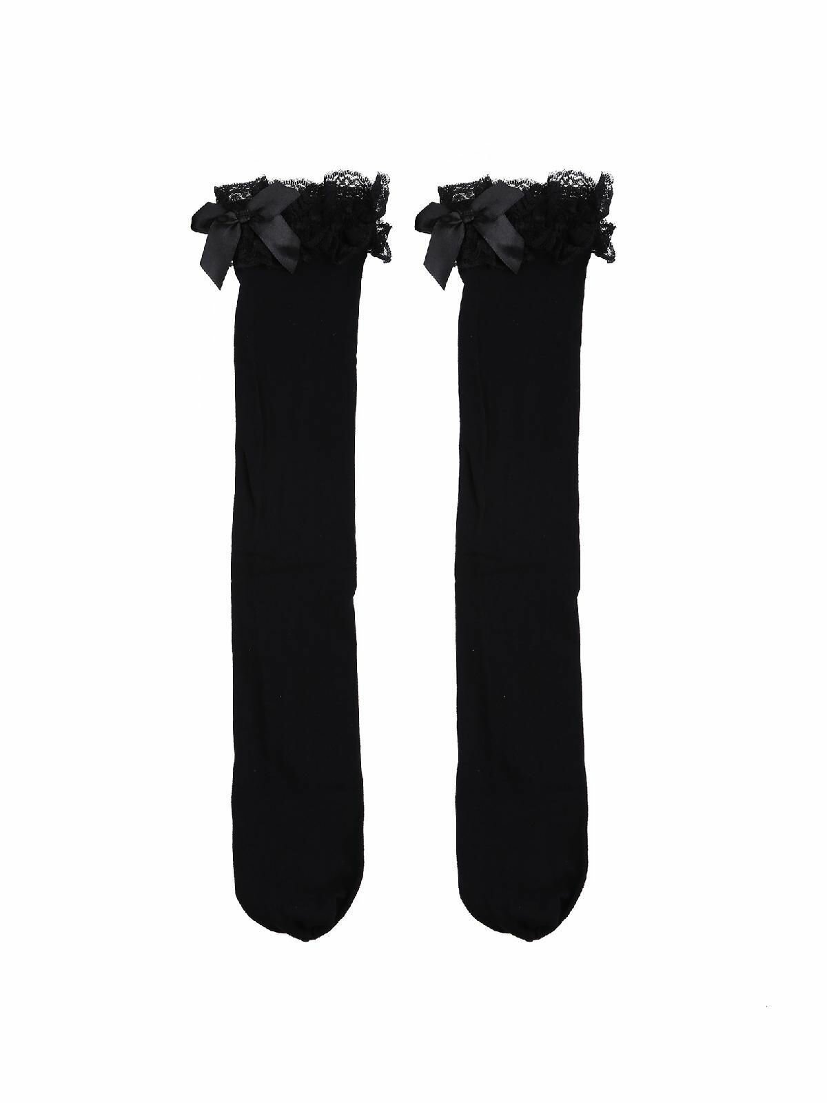 Женские кружевные гольфы в стиле лолита, Черный