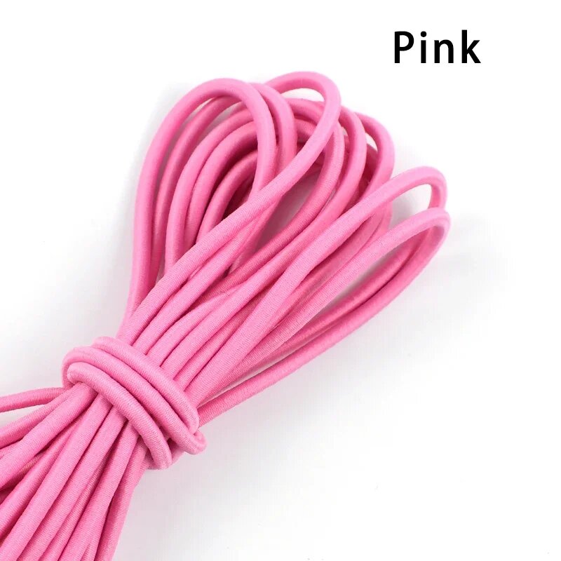 Эластичные шнуры Meetee 4 мм, полиэстер, 10/20/30/40/50 м Розовый, Pink, 20Meters(4Rolls)