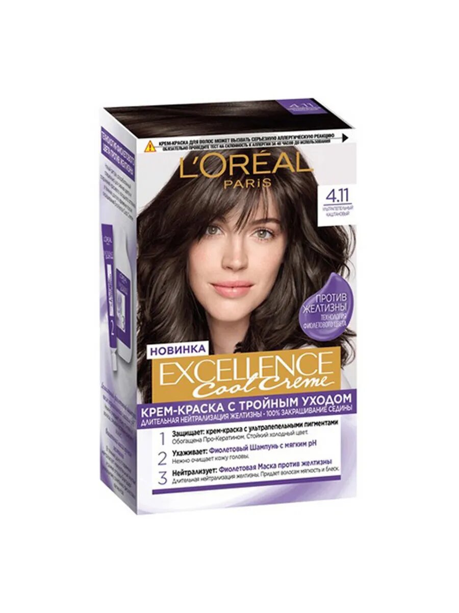 Крем-краска L’Oréal Paris Excellence Cool Crème тон 4.11 Каш