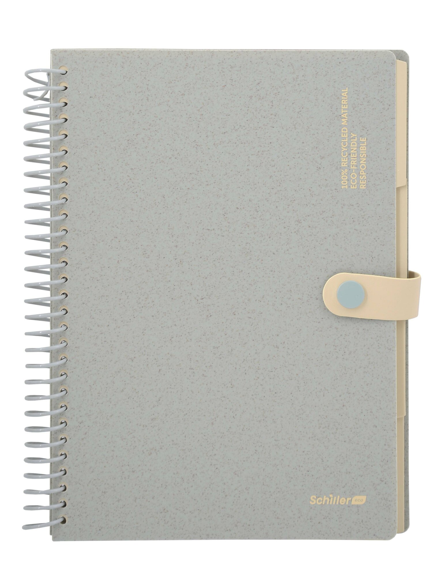 Тетрадь B5 80л кл. "ECO" на спирали, с раздел, на кнопке, Schiller