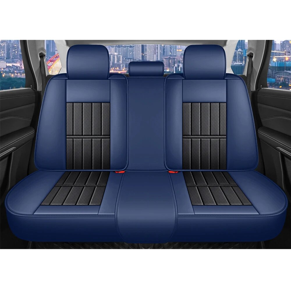 Кожаные чехлы на сиденья для Mitsubishi Pajero 4, 2 Sport Outlander xl, asx, Montero, аксессуары для Lancer 9, 10, Carisma Blue Rear