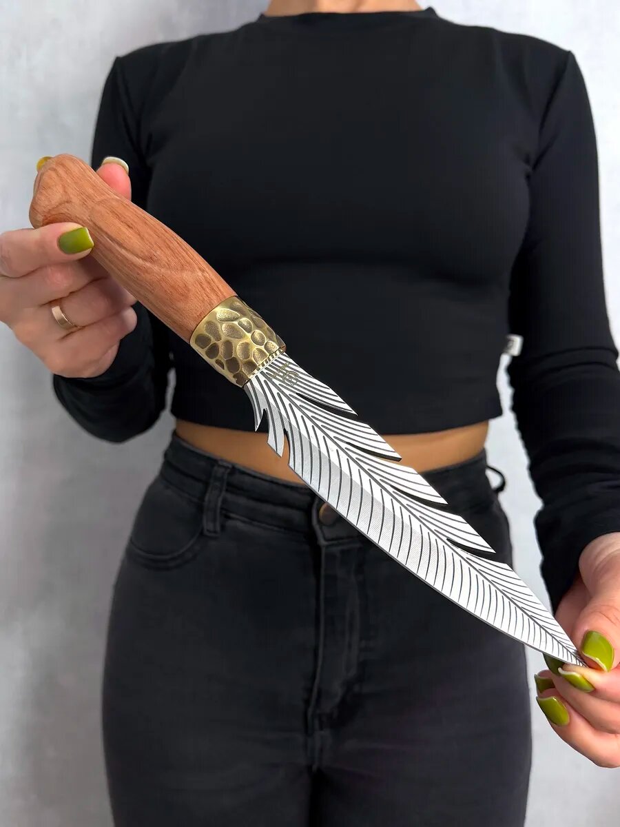 Нож охотничий туристический подарочный бытовой "Перо" арт. 457 / Не холодные ножи