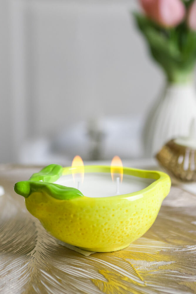 Ароматическая свеча бодрящий лимончик, 14 см, Koopman International 95241680-3