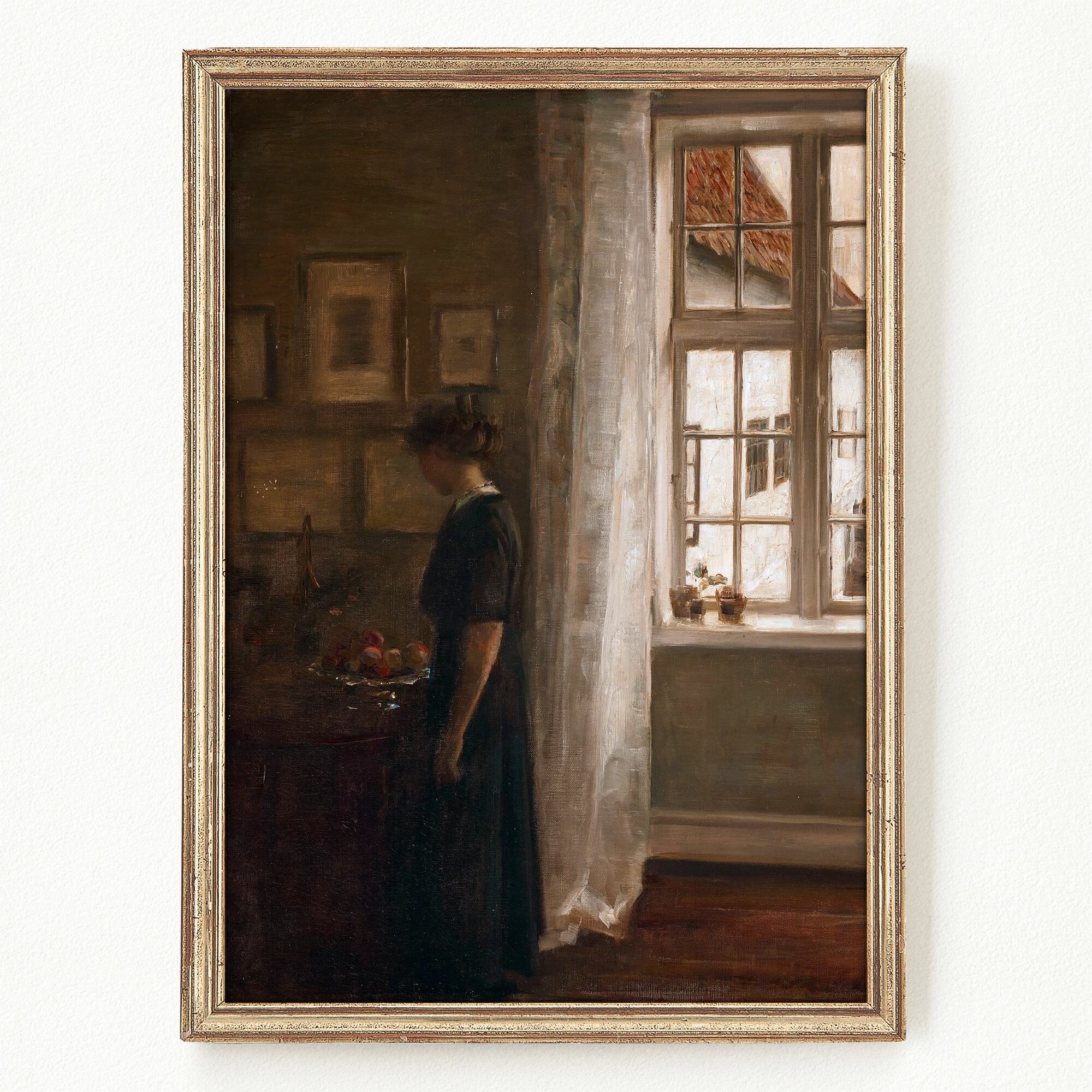 Постер "Женщина у окна - Карл Холсё", 21х30 см (без рамки)