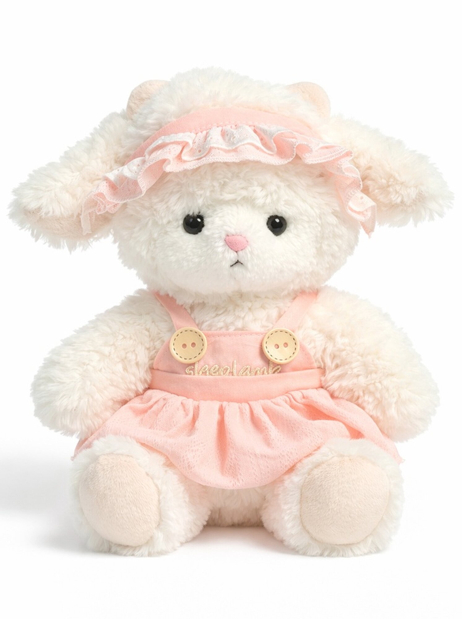 Мягкая игрушка "Овечка" 22 см, цв. белый/розовый, арт. 10944518