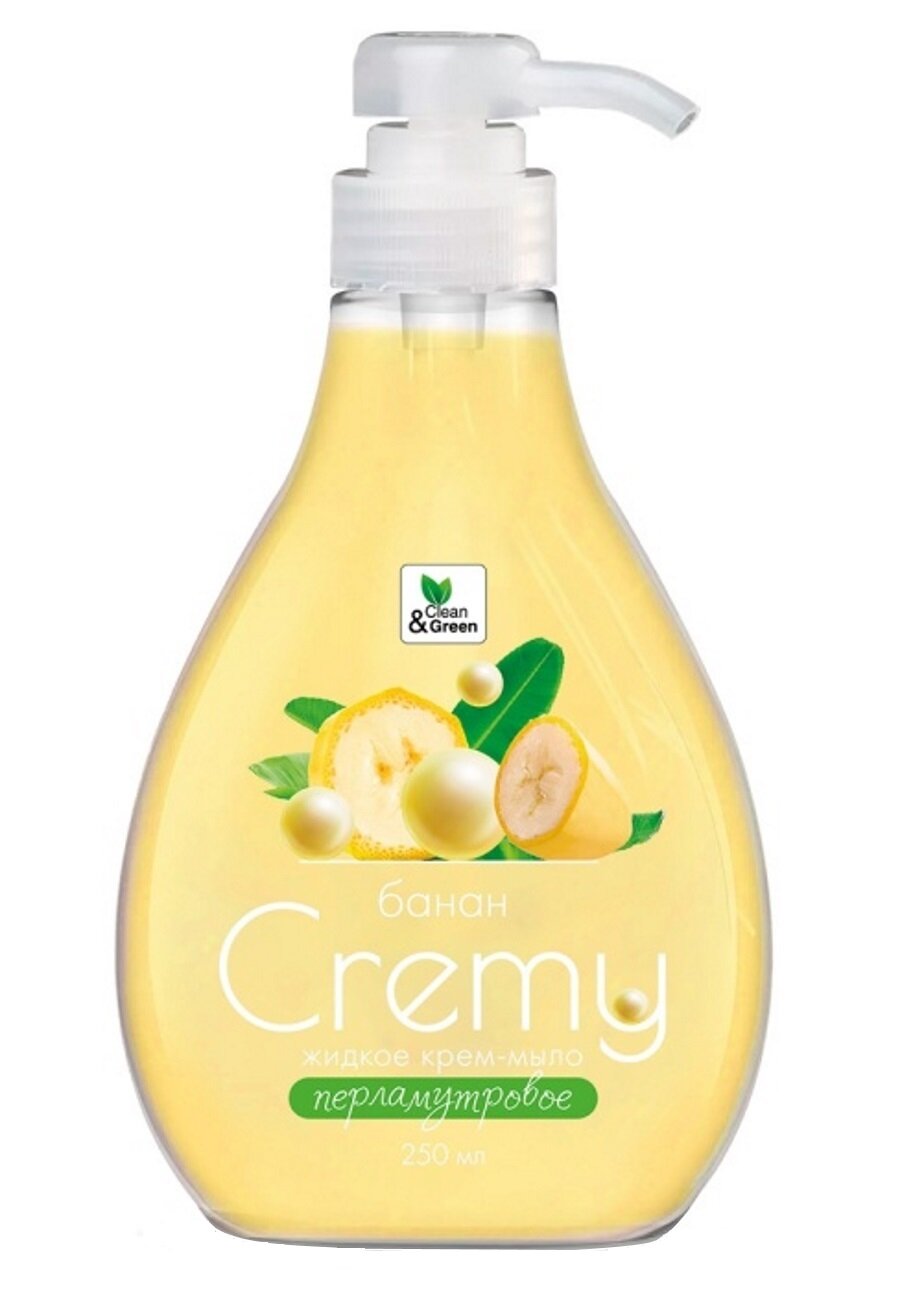 Крем-мыло жидкое перламутровое Clean&Green Cremy Банан 250мл дозатор