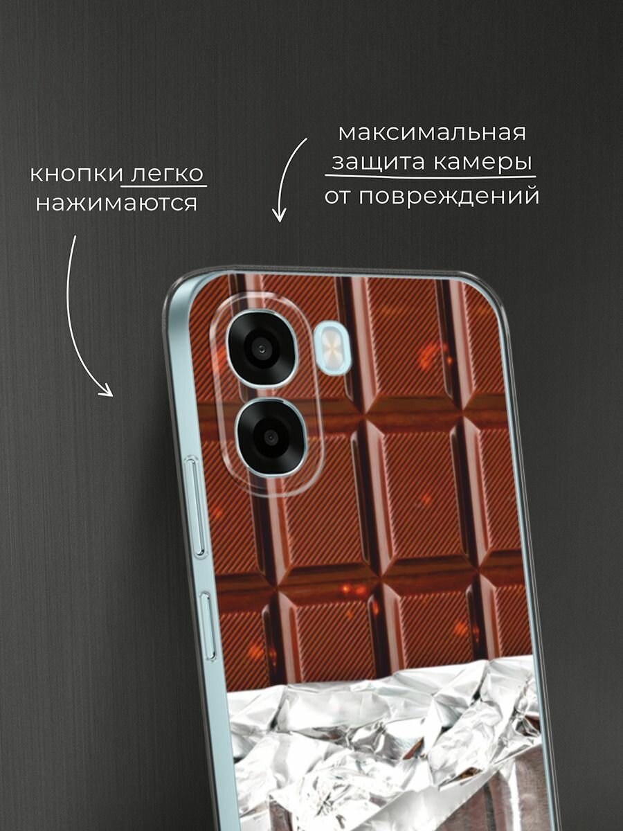 Силиконовый чехол на Oppo A6x / Оппо A6x с принтом Шоколад в обертке — фото 1