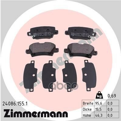 Колодки торм. зад. HONDA CIVIC 1.4-2.2 06-> Zimmermann арт. 24086.155.1