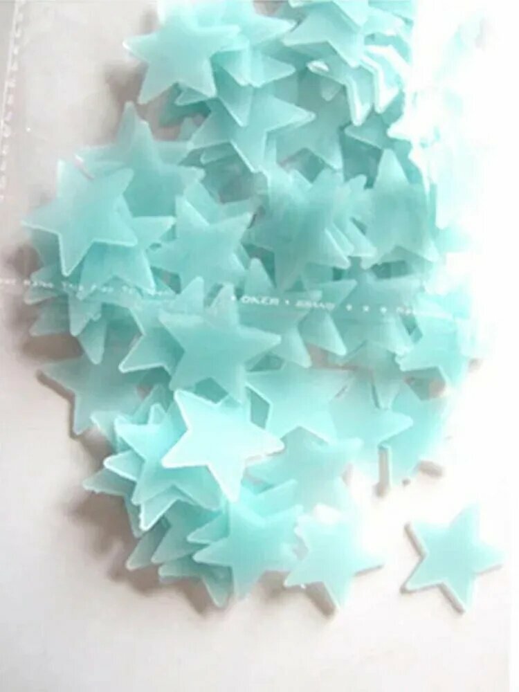 Светящиеся в темноте звезды для потолка и стен, набор 100 шт, люминесцентные наклейки