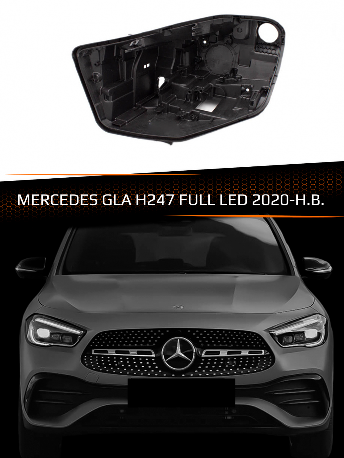 Корпус фары MERCEDES GLA H247 FULL LED (2020-н. в) (левый)