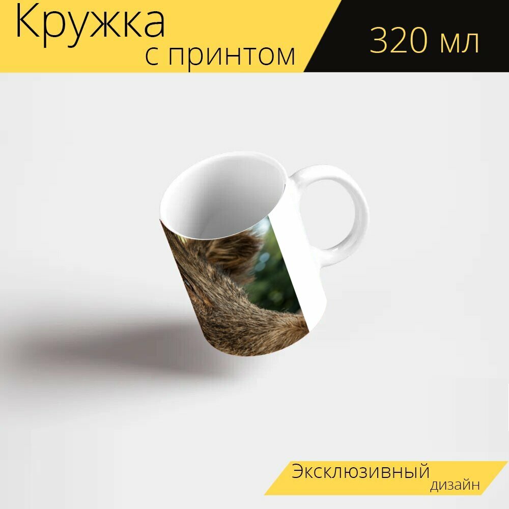 Кружка с рисунком, принтом "Кабан, охота, игра" 320 мл.