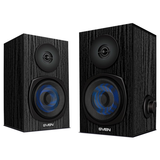 Акустическая система 2.0 SVEN SPS-576 SV-021269, Черный, МДФ (дерево), 120 × 185 × 120 мм, 1,1 кг. [4, 5, 6, 7, 8]