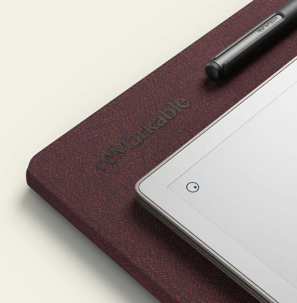 Графический планшет ReMarkable Paper Pro 11.8” + Marker Plus + чехол Book Folio Mosaic weave, Burgundy