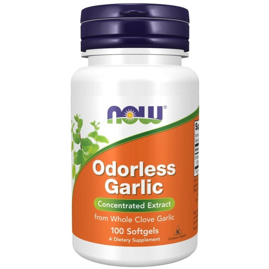 NOW FOODS Odorless Garlic 50 мг 100 гел. капсул, Нау Фудс Одорлес Гарлик, без запаха