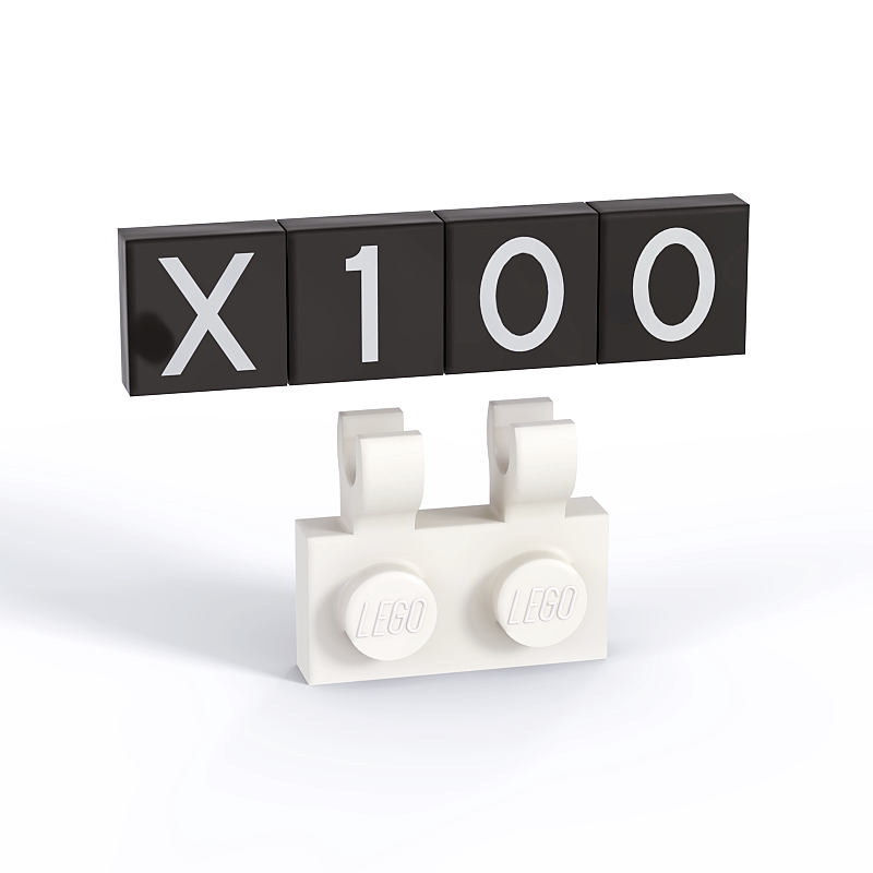 LEGO 60470 1x1 Односторонняя Вертикальная Защелка Пластина в Белом Цвете, 100 Штук для Сборных Наборов
