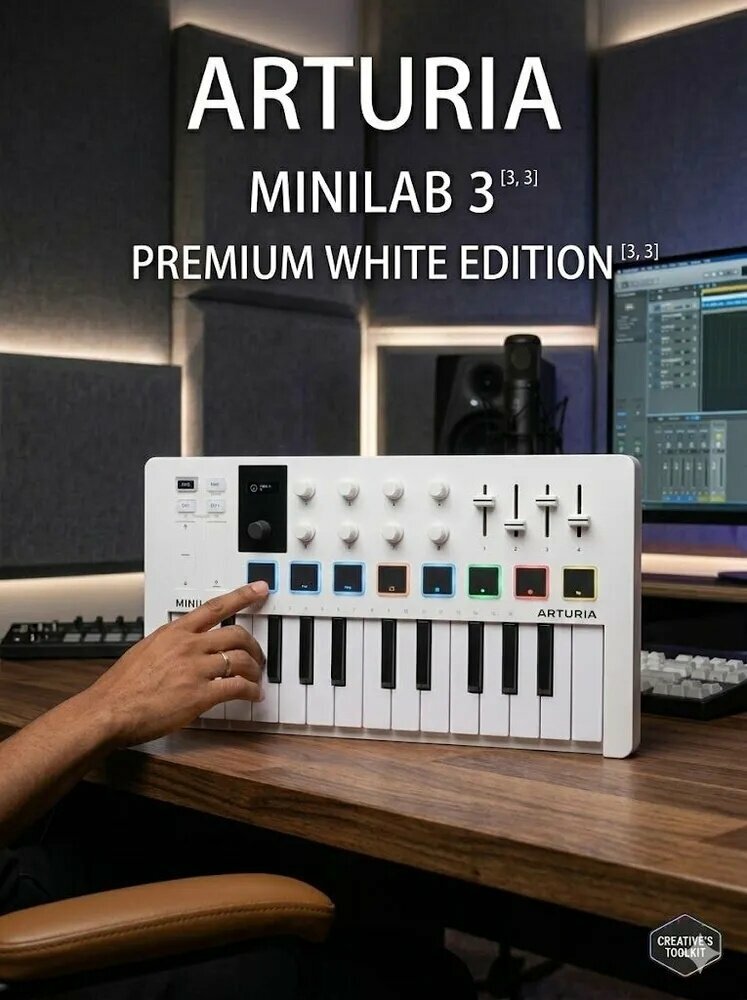 MIDIклавиатура ARTURIA MINILAB3 Доступно в пяти цветах миди клавиатура minilab 3 arturia(белый)