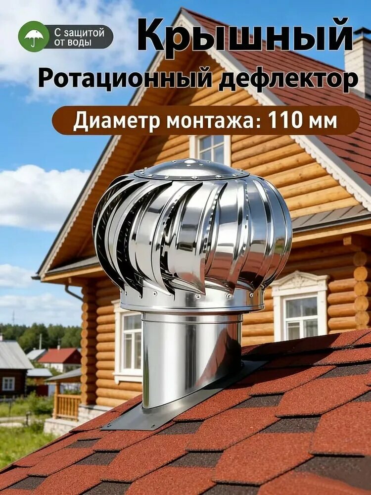 Готовый турбинный вентиляционный выход из нержавеющей стали C 110 мм, предназначенный для вентиляционных каналов