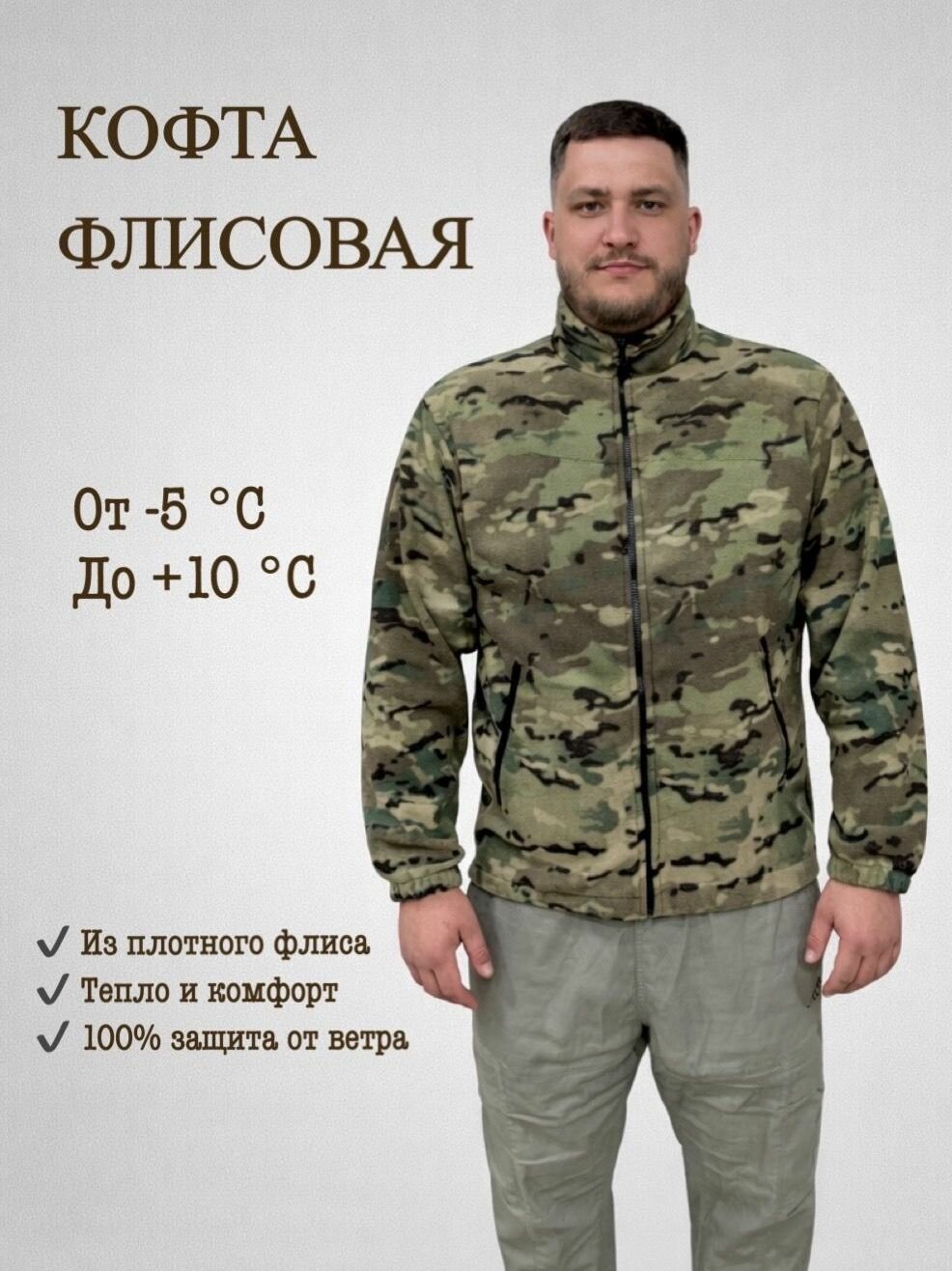 Кофта флисовая спортивная Куртка на молнии зипка