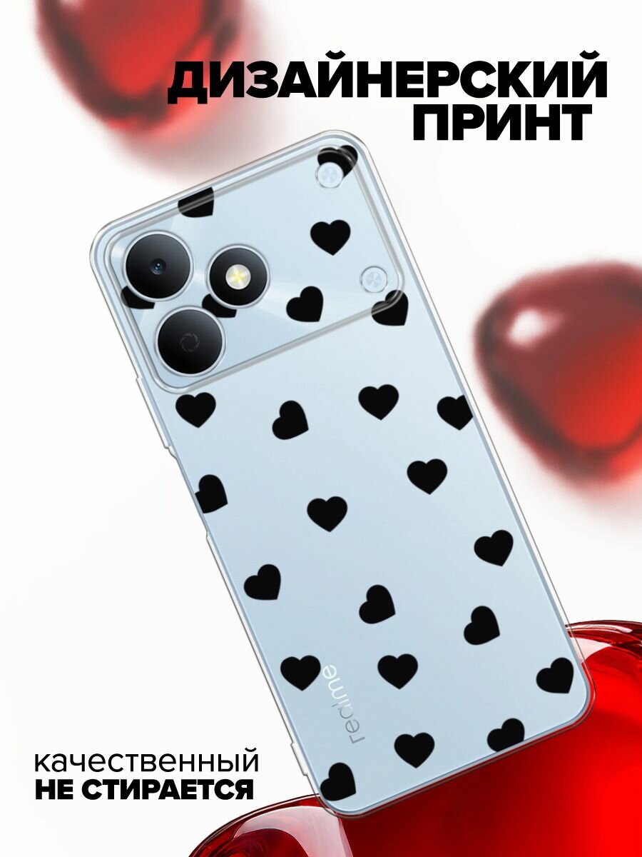 Чехол на Realme Note 80 / Реалми Нот 80 с принтом Сердечки минимализм — фото 1