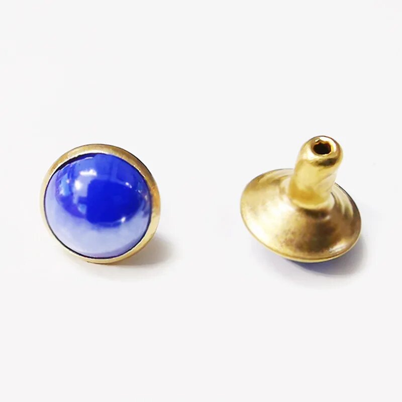 Набор разноцветных металлических заклепок 30-100 шт Синий, 30Pcs, Sapphire blue