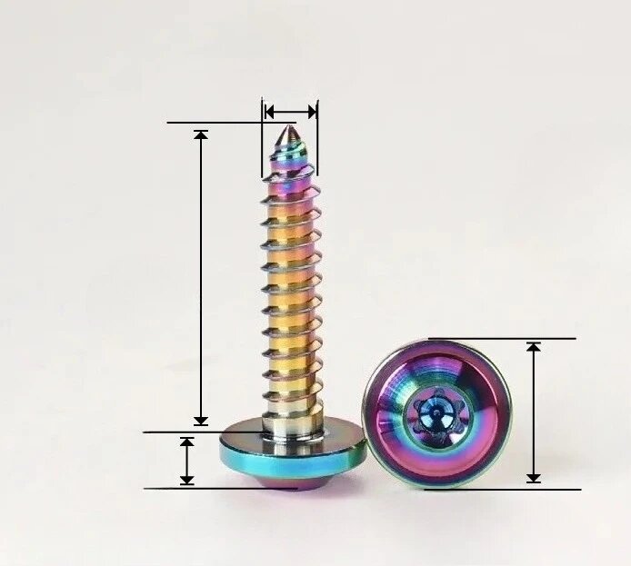 Саморезы титановые M5x30мм, Torx, Радуга
