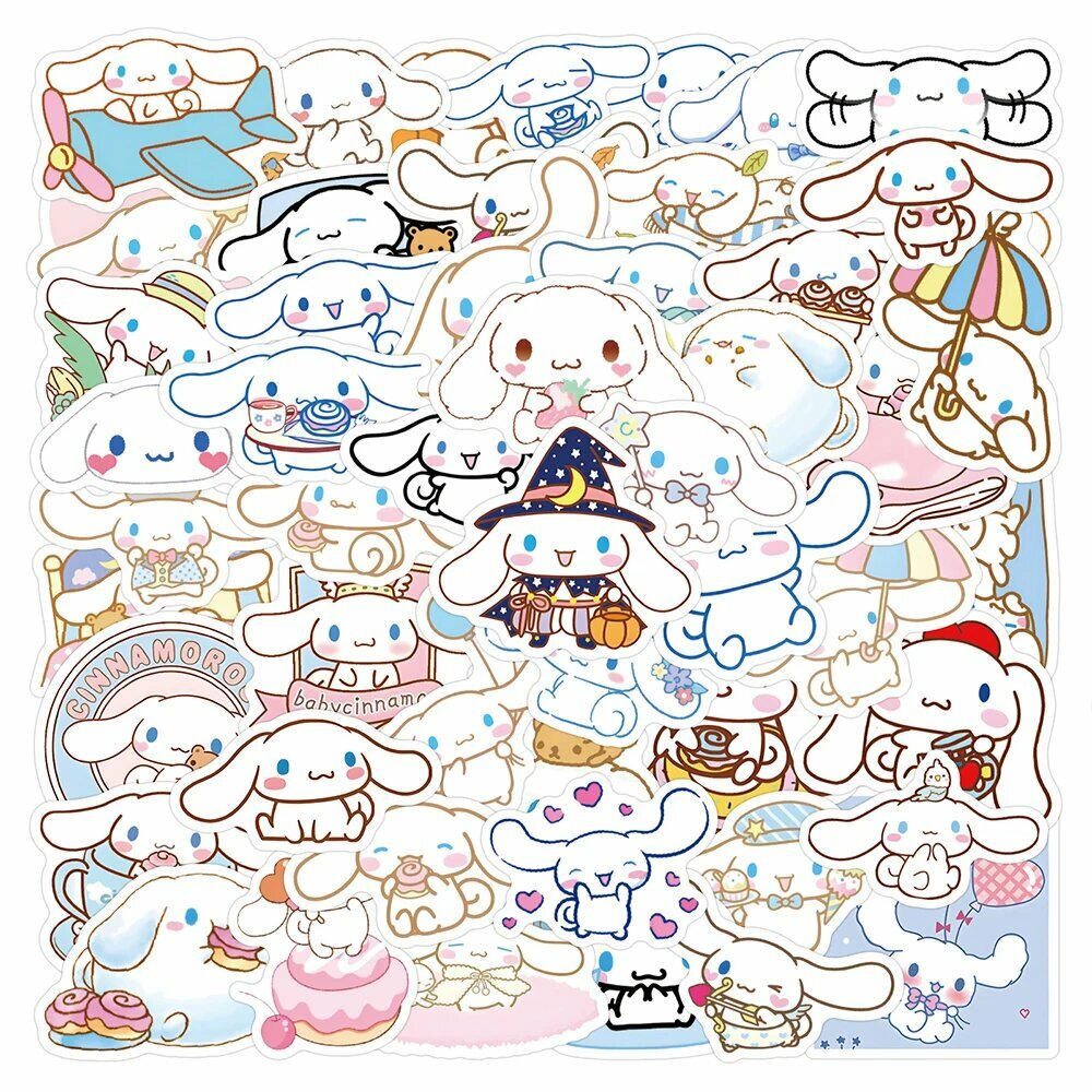 Набор Аниме-наклеек Sanrio Cinnamoroll - 10/30/60 Шт. Милых Мультяшных Стикеров Для Скейтборда, Багажа, Телефона, Автомобиля