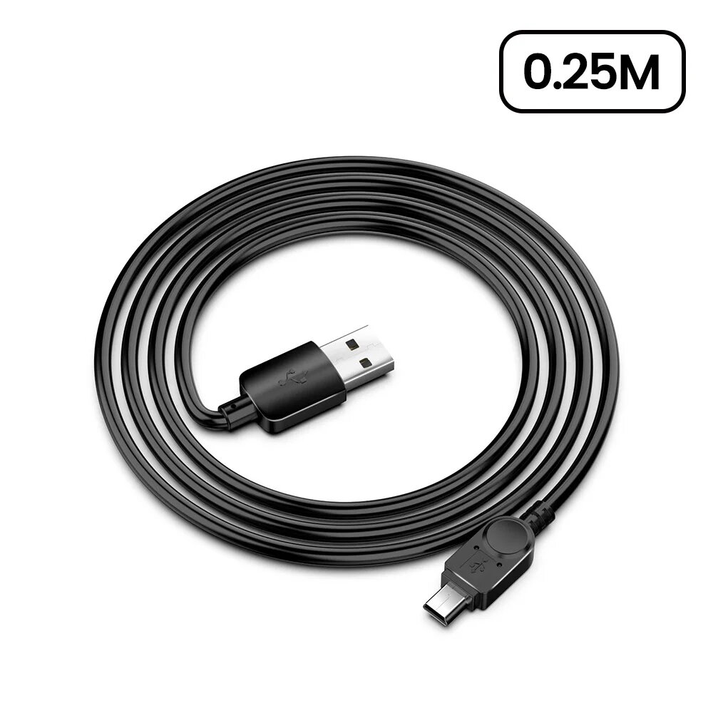 USB кабель Micro USB, черный, 0.25м