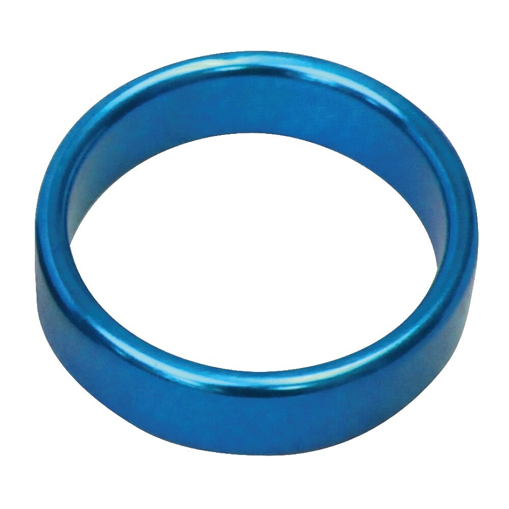 Металлическое эрекционное кольцо, 4.5 см, черное, Metal Wide Ring M Blue
