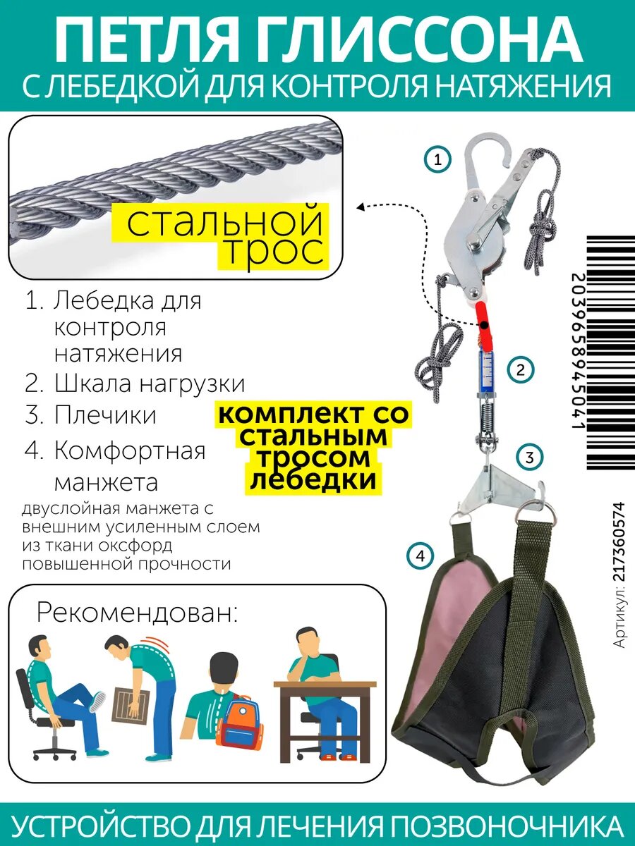 Петля Глиссона стальной трос лебедки