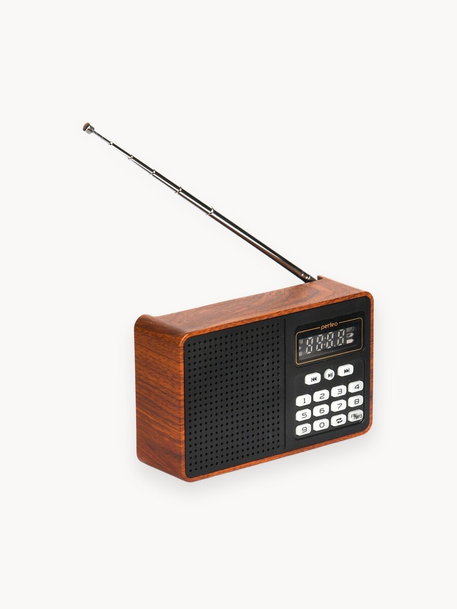 Цифровой радиоприёмник Perfeo, ALPINIST, FM+(70-108МГц), MP3, питание USB или 18650, коричневый.