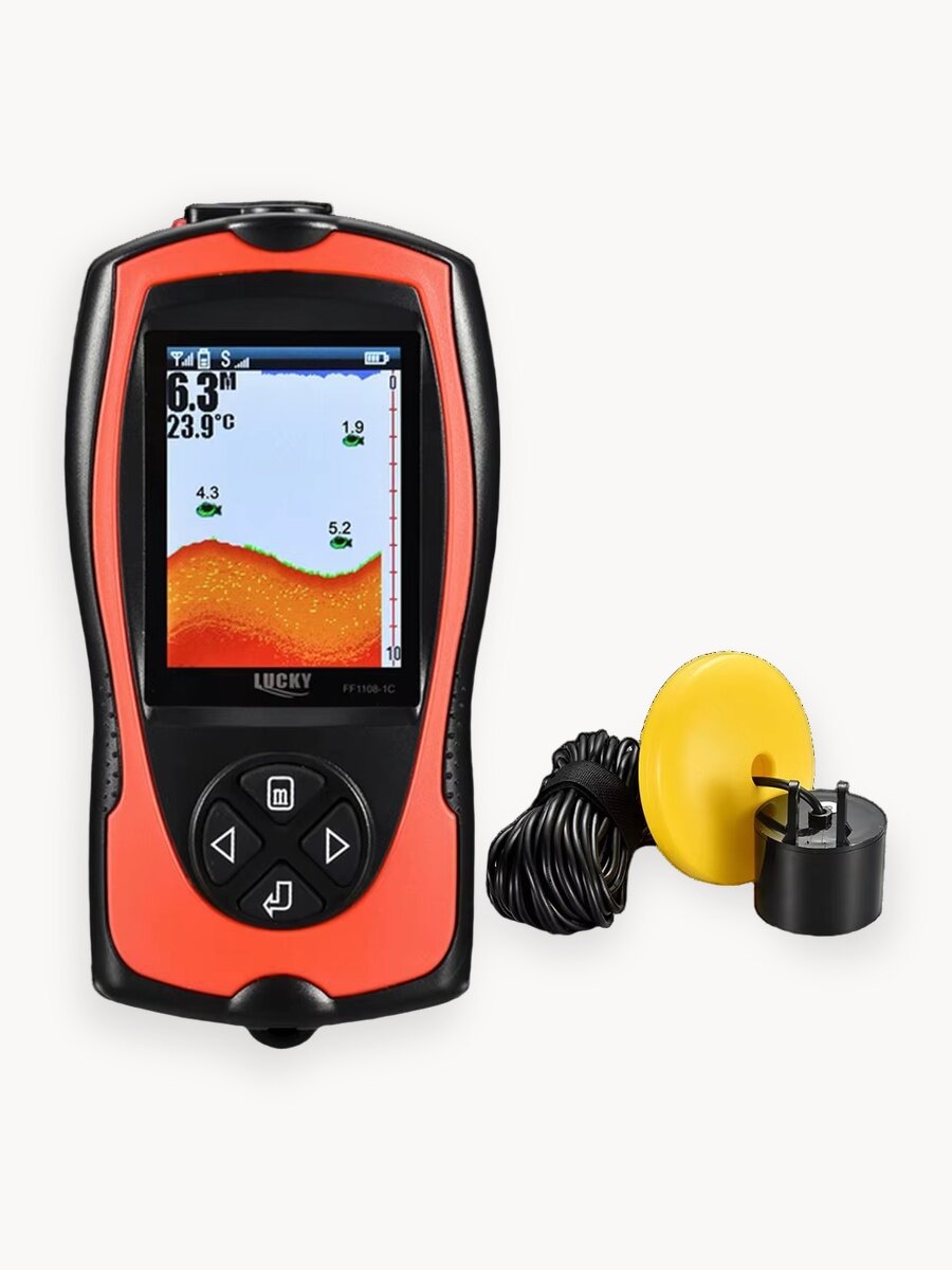 Эхолот проводной для рыбалки Lucky, ЖК-дисплей, влагозащищенный, 100м