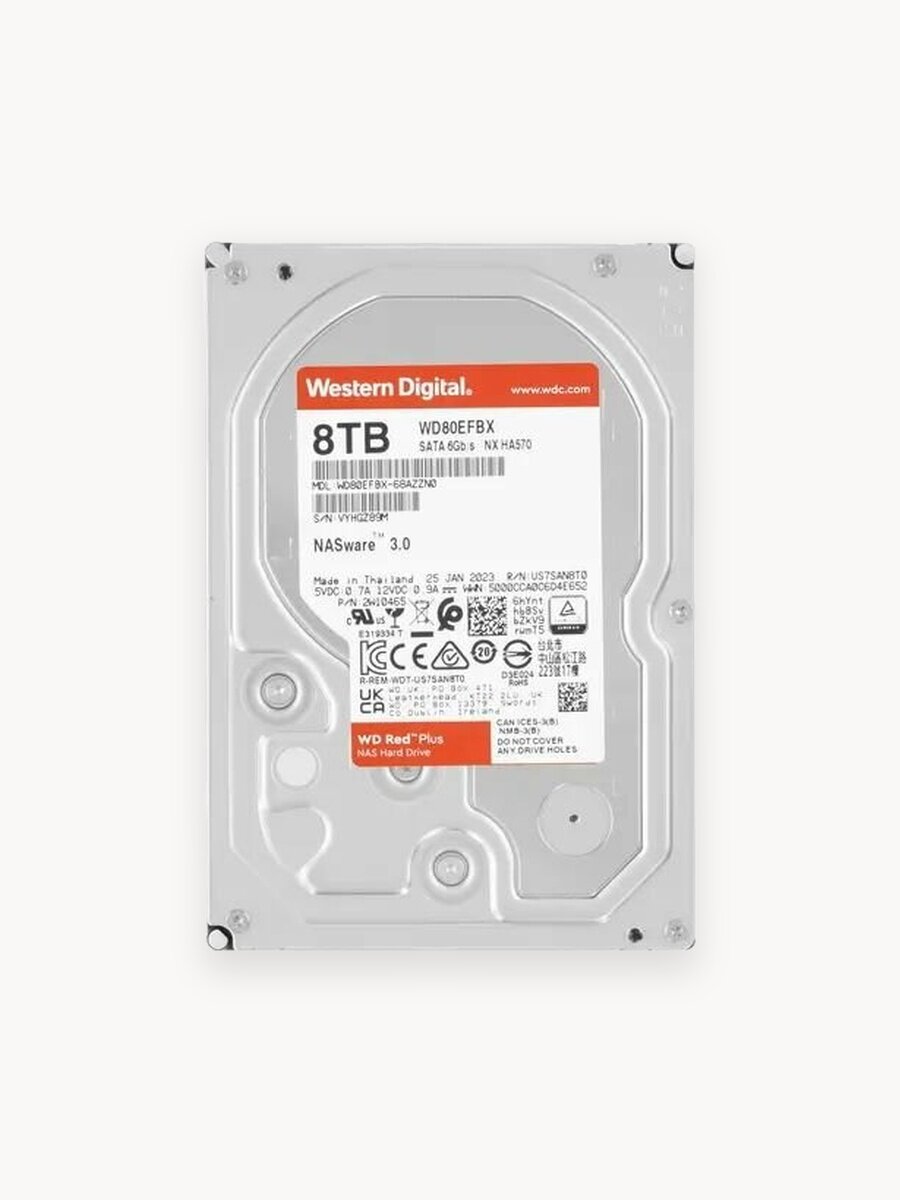 Жесткий диск Western Digital 3.5" NAS HDD 8TB Red Plus WD80EFPX (actual)