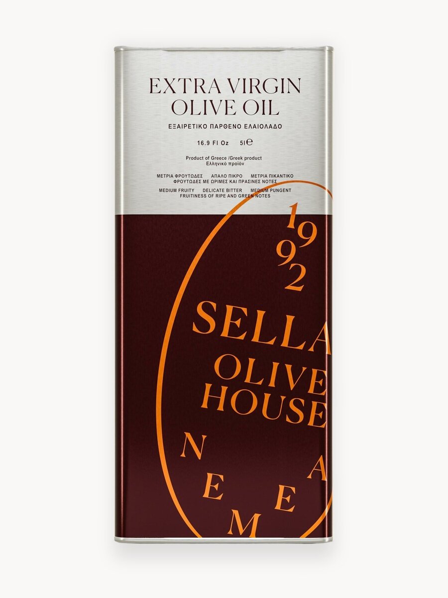 Оливковое масло 5л Sellas (Греция, Пелопоннес, Extra Virgin, жесть)
