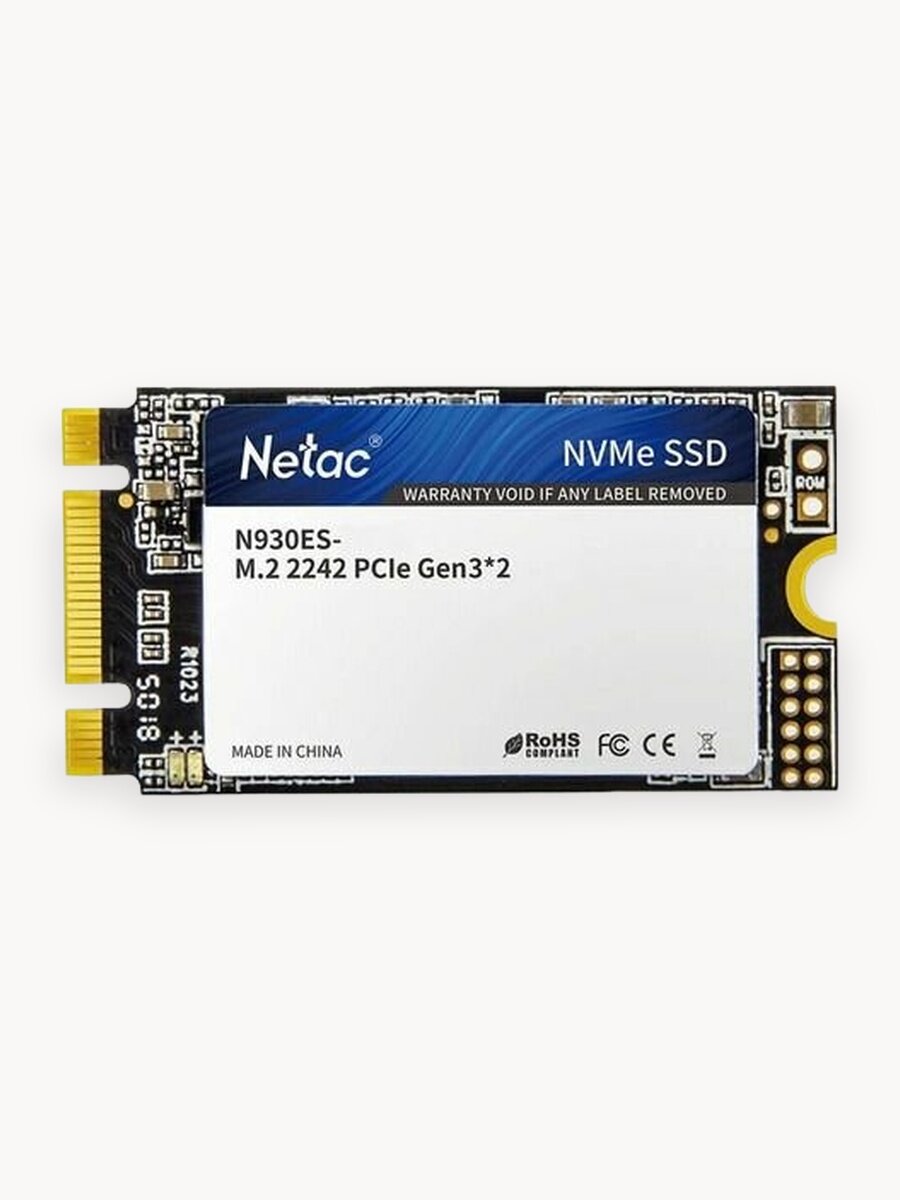 SSD накопитель NETAC N930ES NT01N930ES-256G-E2X 256ГБ, M.2 2242, PCIe 3.0 x2, NVMe, M.2