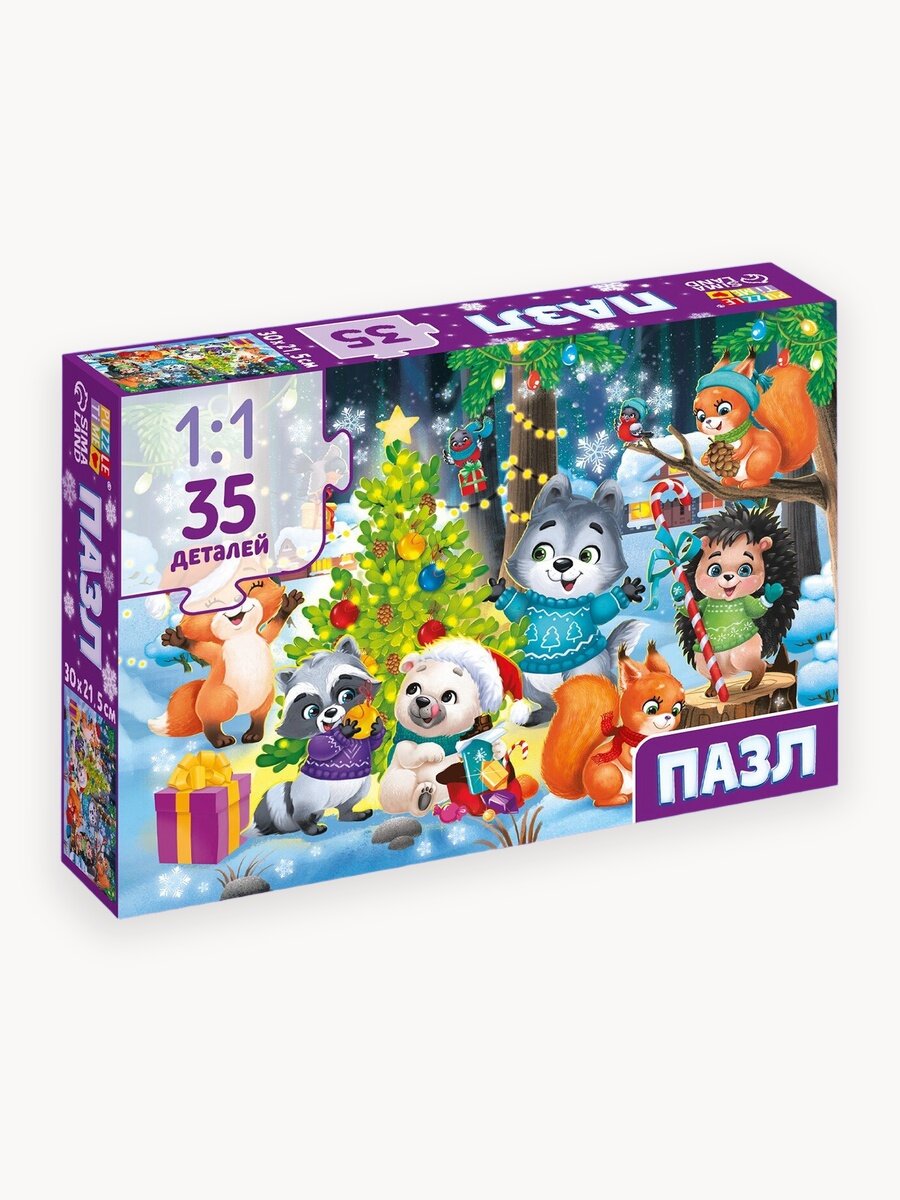 Пазл "Новый год", 35 элементов, от 3 лет, картон, Puzzle Time