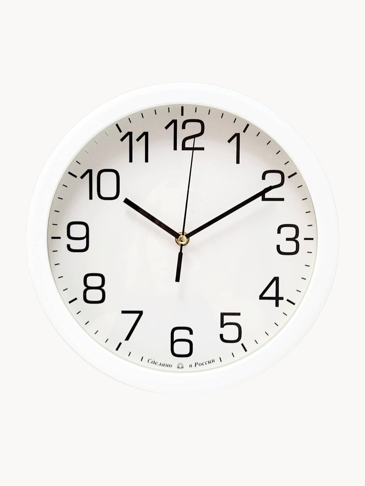 Часы настенные Алмаз, бесшумные, круглые, белые, кварцевые, 28.5см