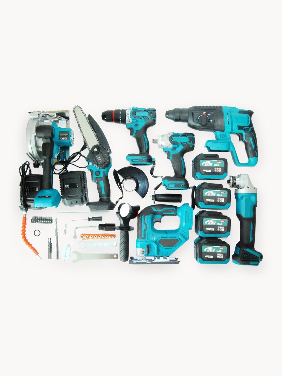 Набор аккумуляторного инструмента 7 в 1, АКБ по 8 Ан