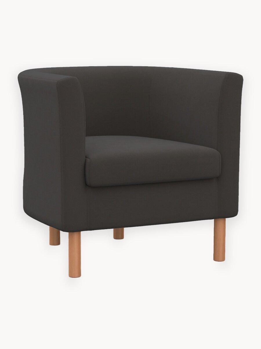 Чехол съемный для кресла икеа Сольста IKEA Solsta Olarp , велюр Антикоготь, темно-серый, защита от кошачьих когтей