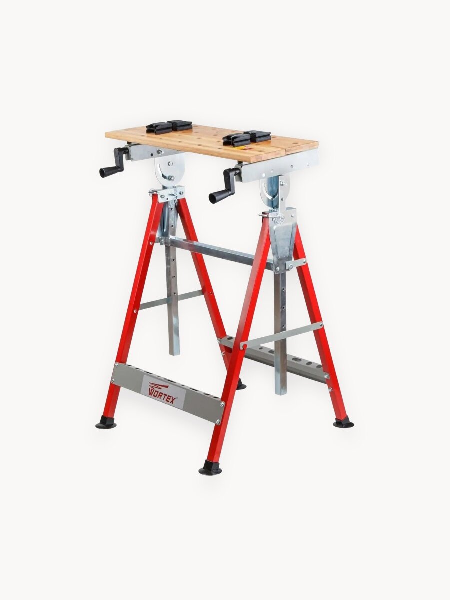 Верстак столярный складной WORTEX WB 6012, регулировка столешницы, максимальная нагрузка 100 кг (0329004)
